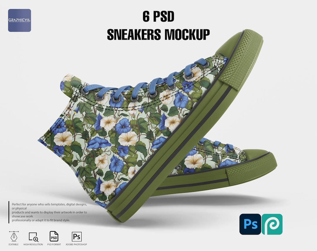Sneakers Mockup: 6 PSD Shoe Template (6000x4000) - Etsy