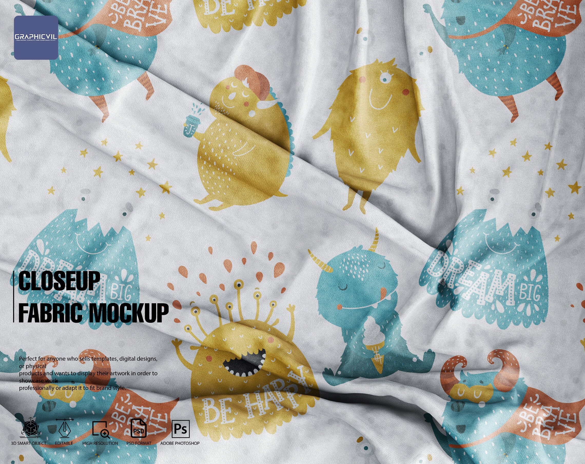 Closeup Fabric Mockup Realistic Textile Mockup for Designers ...