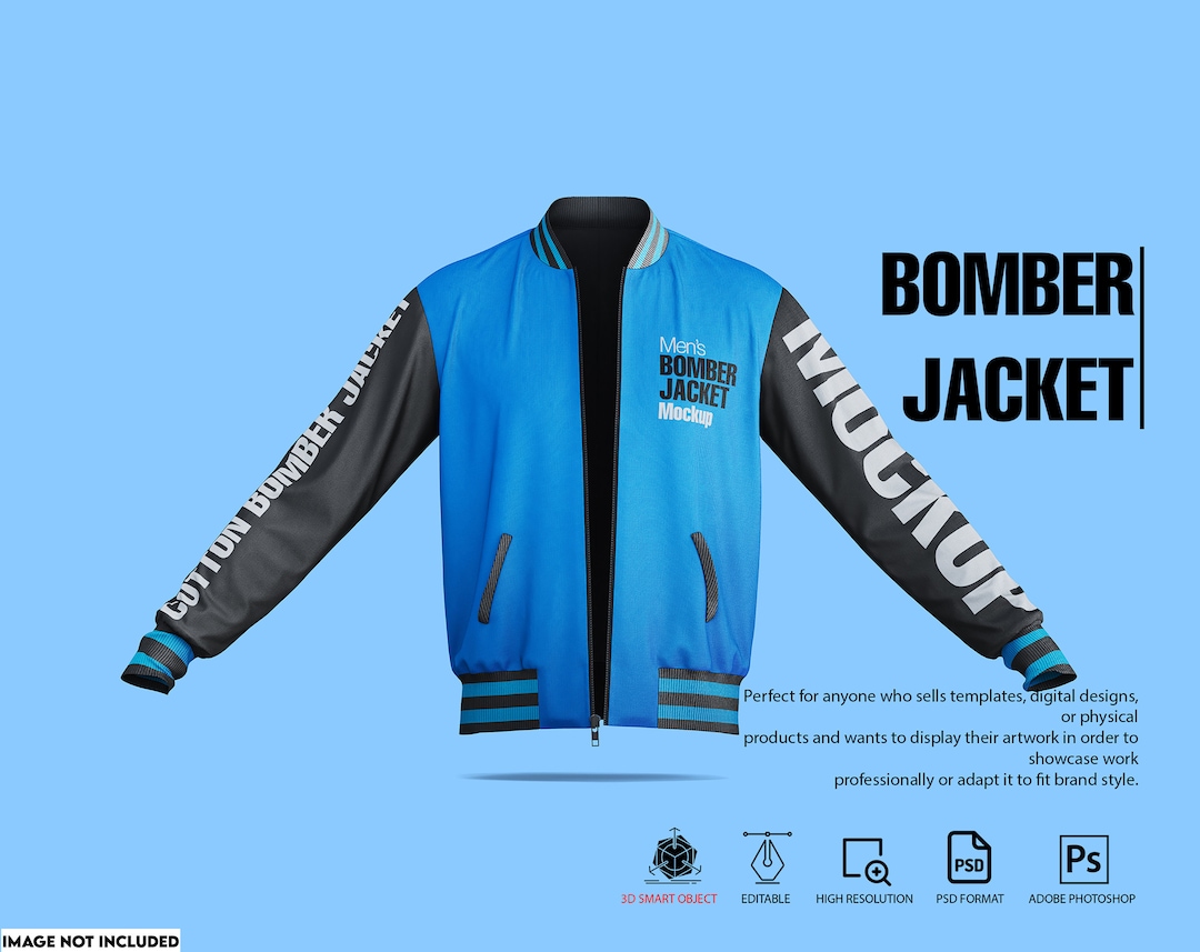 Bomber Jacket Mockup | Jacket Mockup, Male Jacket, Male Jacket Mockup ...