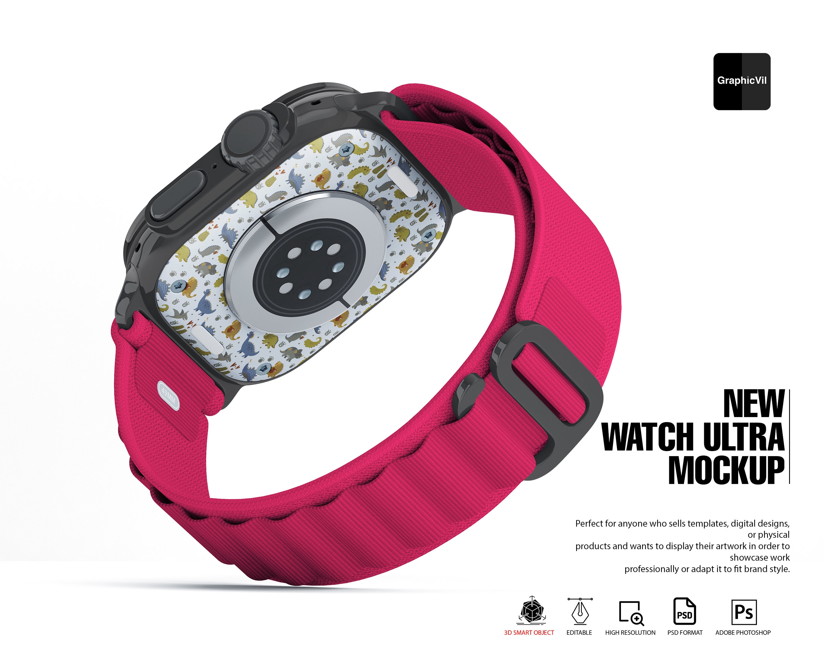 Watch Ultra Alpine Loop Mockup Watch Mockup, Watch Template, Technology ...