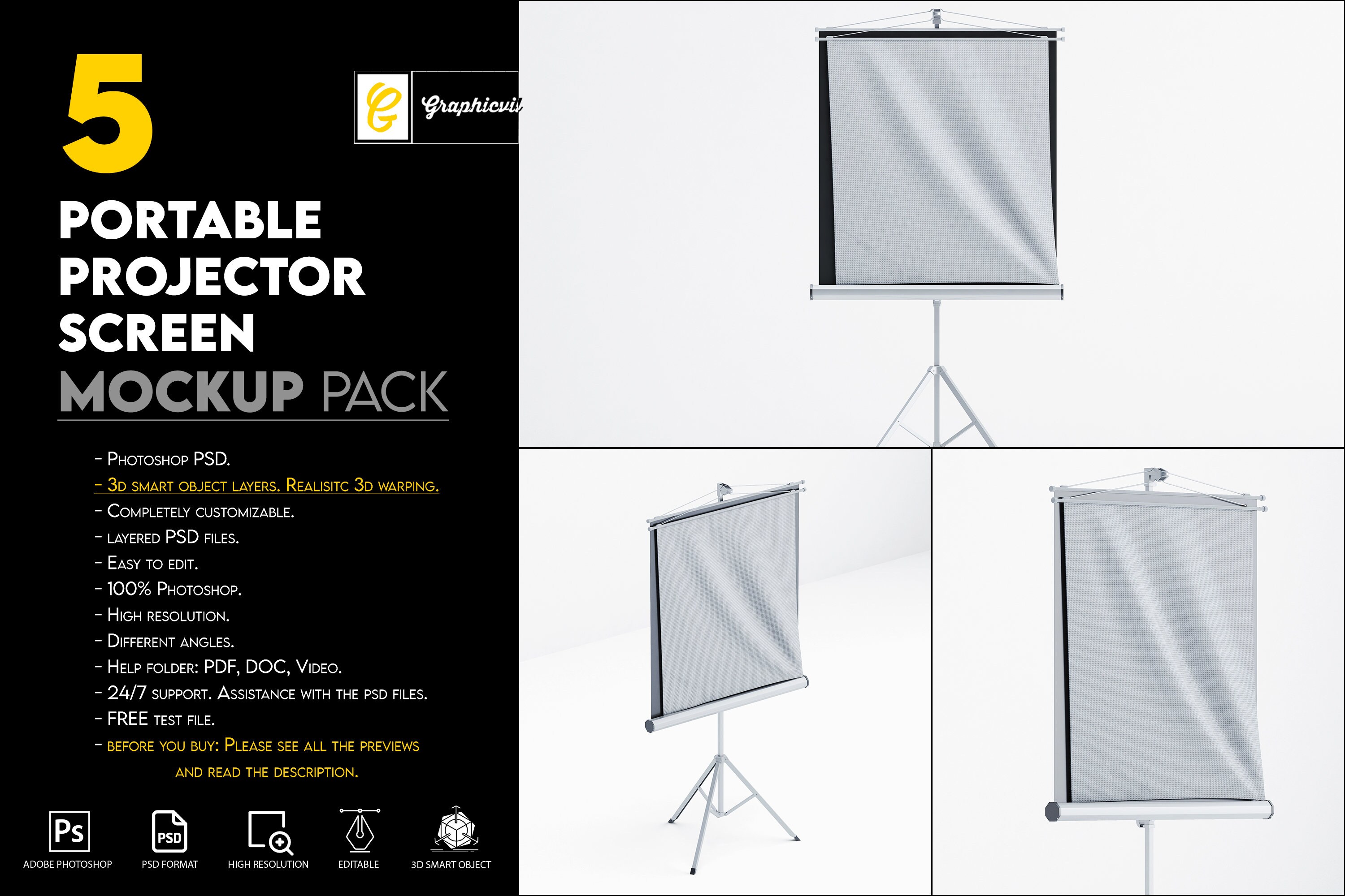 Portable Projector Screen Mockup Projector Mockup Screen - Etsy
