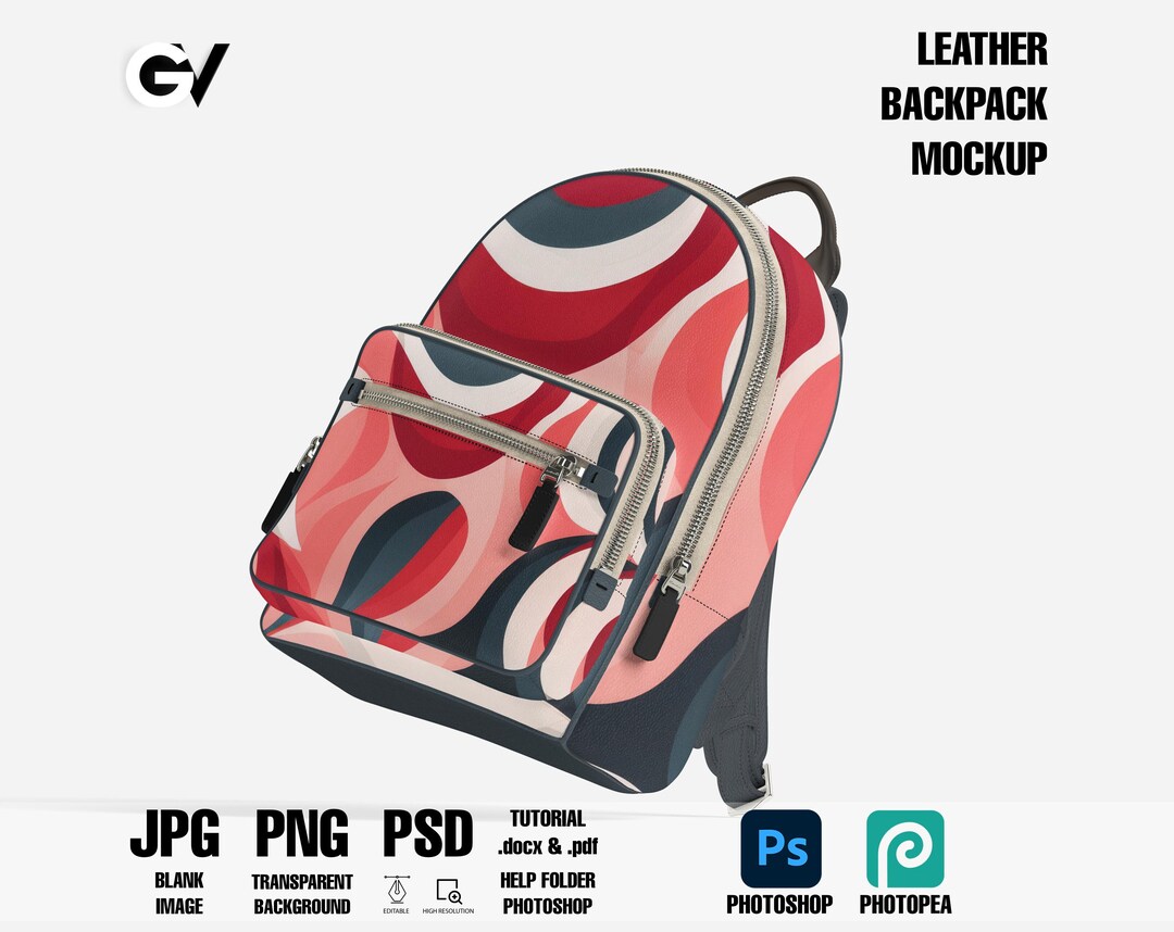Leather Backpack Mockup, Sublimation Book Bag Mockup, Sublimation Bag ...