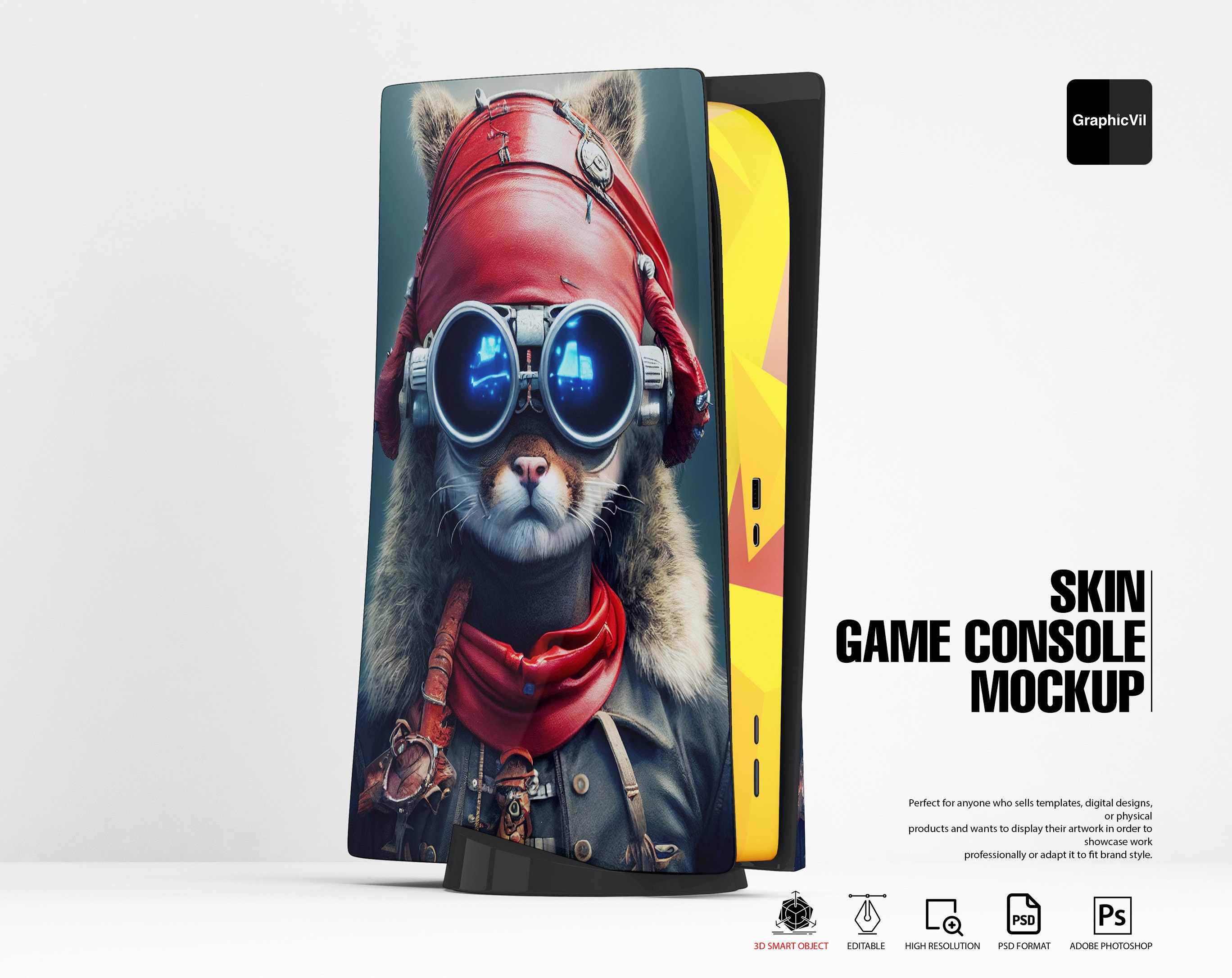 Sony Playstation 5 Skin Mockup Ps5, Ps5 Skin, Console Skin Mockup, Play ...