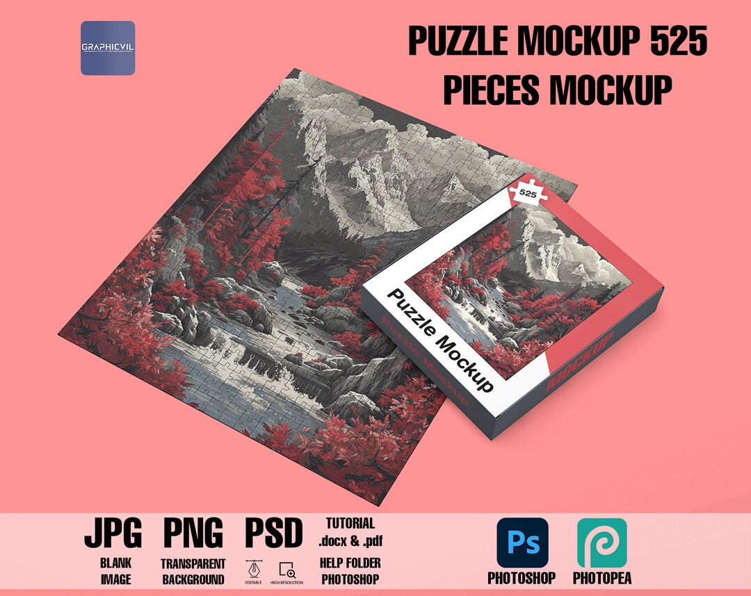 Dye Sublimation 525 Piece Puzzle Mockup ,puzzle Mockup, Jigsaw Design Template, Puzzle Design ...