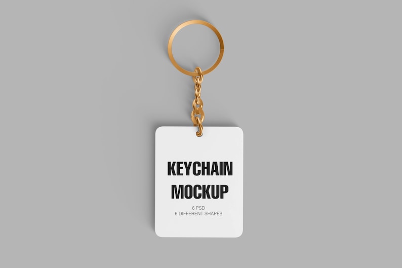 Keychain Mockup: 6 Shapes, Customizable PSD Template - Etsy