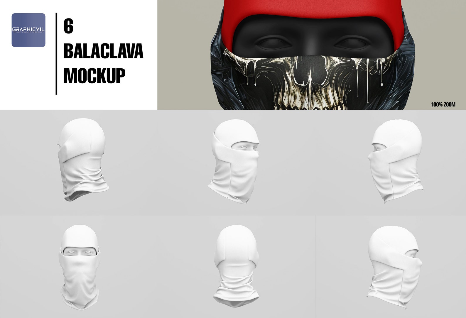 Dye Sublimation Balaclava Mockup: Apparel Design (PSD) - Etsy