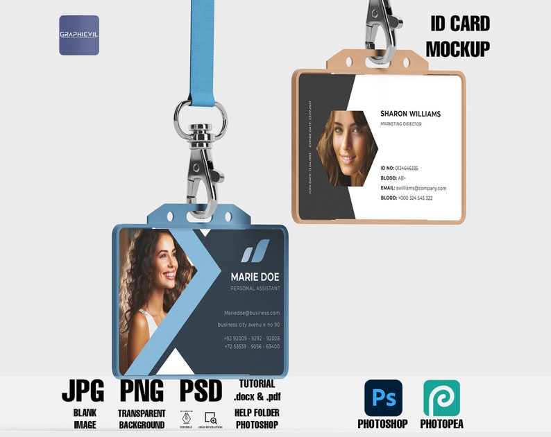 ID Card Mockup Part, Tag Mockup, Badge Mockup, Id Mockup ...