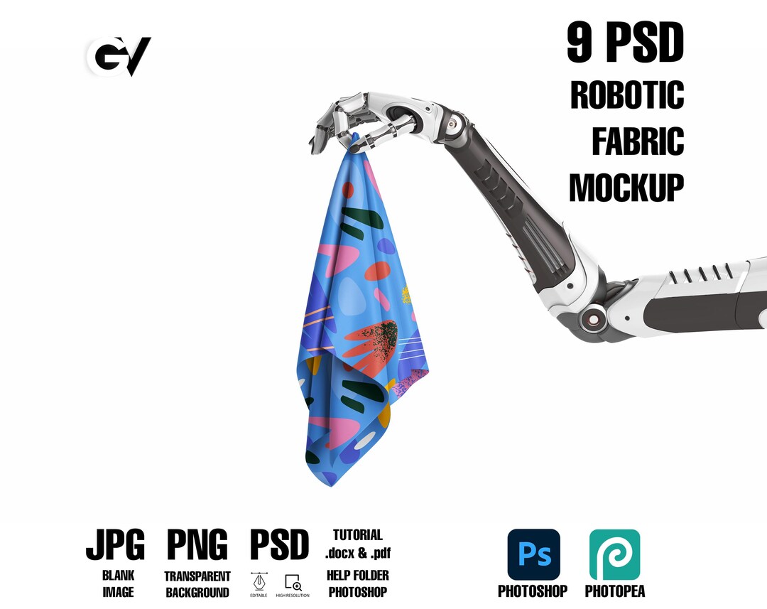 Robotic Arm Fabric Mockup: Futuristic Textile Display (PSD) - Etsy