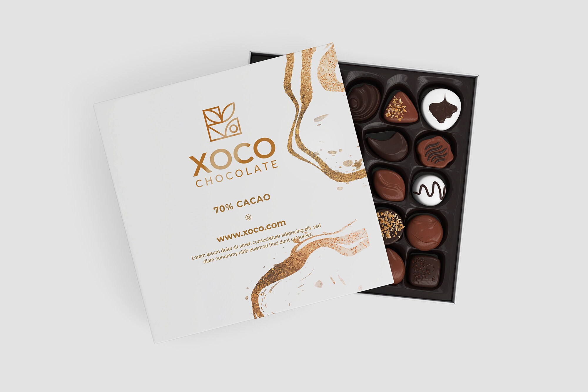 Chocolate Box Mockup, Chocolate Mockup Box Packaging Design Candy ...