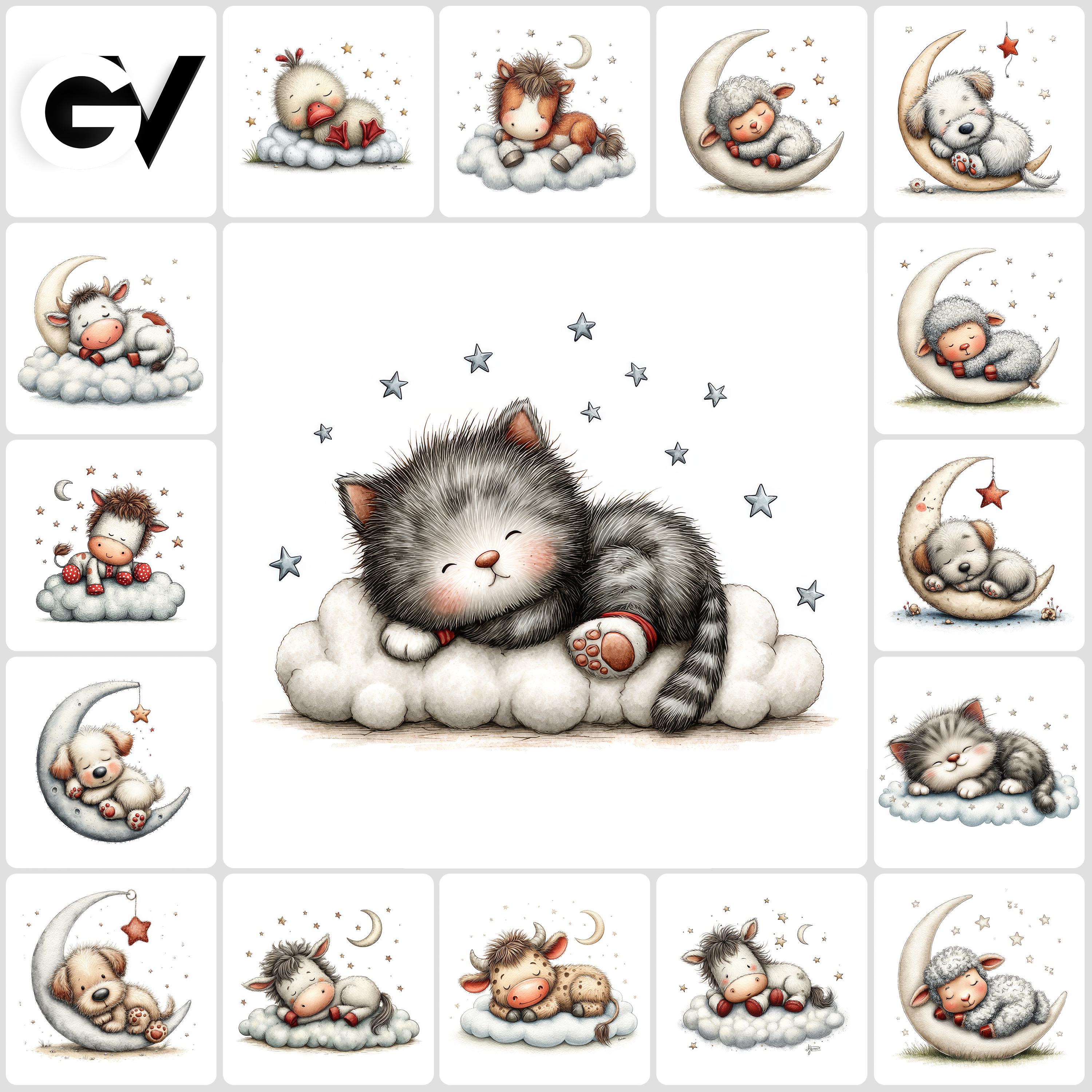 Farm Nursery Neutral Animals Clipart Set (commercial Use) (digital ...