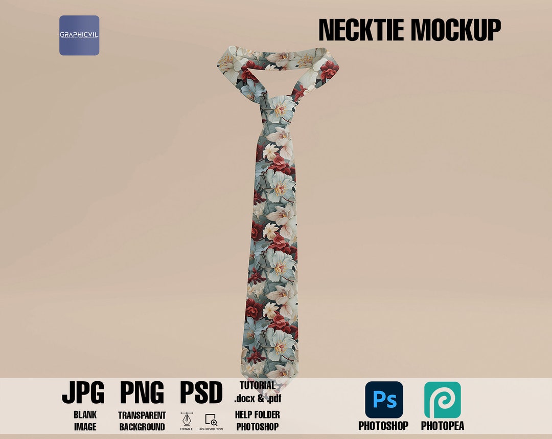Dye Sublimation Necktie Mockup Tie Mockup Cravat Mockup Neckcloth ...