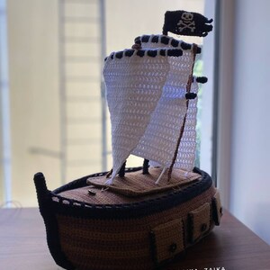 PDF Crochet Pirate Ship Pattern, Ship Pattern, Sailboat Toy, Amigurumi ...