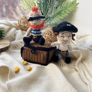 PDF Set 3 in 1 Funny Pirates and Treasure Chest, Crochet Pattern ...