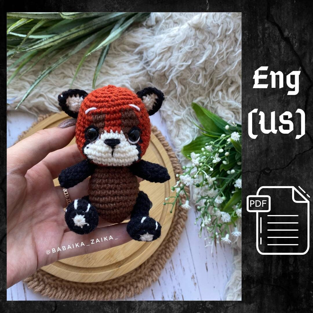 PDF Red Panda Panda Crochet Pattern, Amigurumi Panda, Amigurumi Animal ...