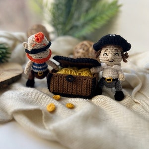 PDF Set 3 in 1 Funny Pirates and Treasure Chest, Crochet Pattern ...