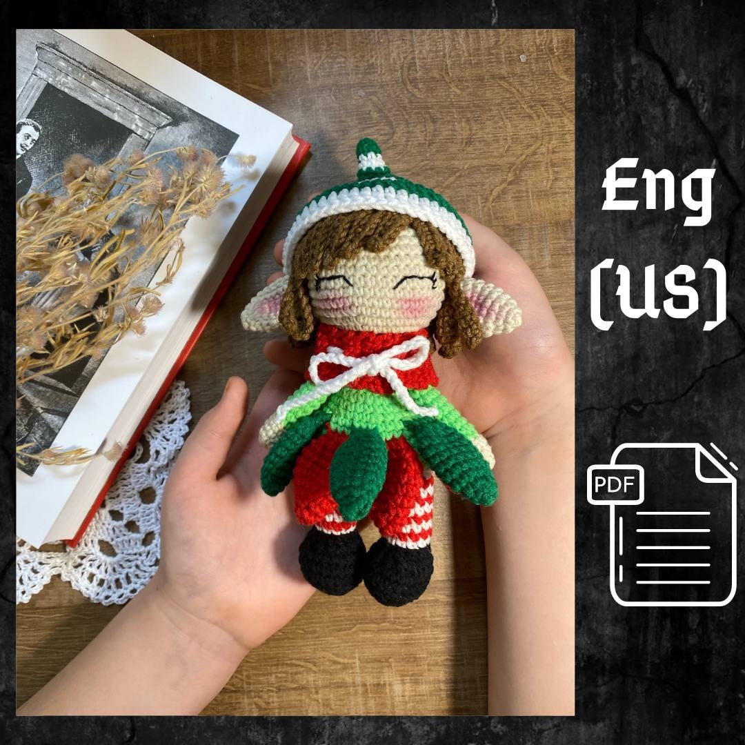 PDF Christmas Elf Doll, Christmas Amigurumi Pattern, Christmas Ornament ...