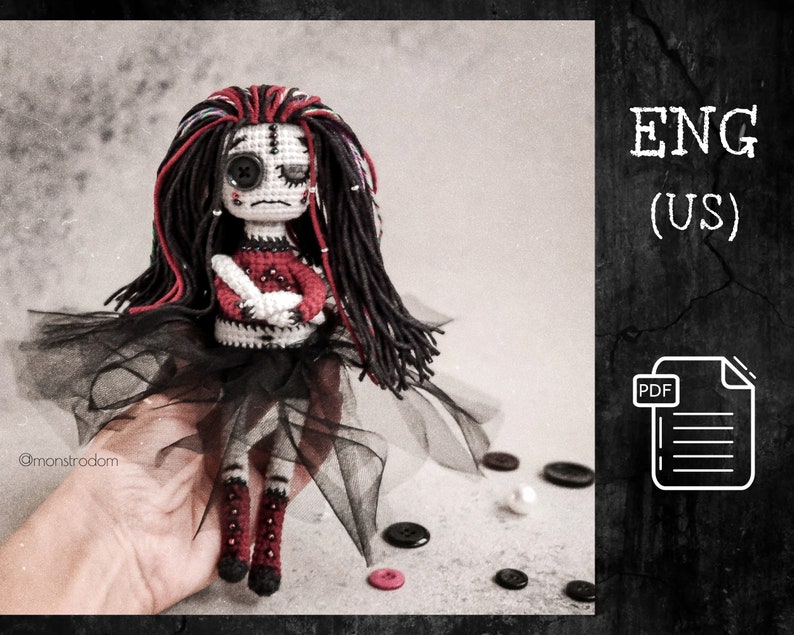 CROCHET PATTERN Gothic Doll / Gothic Amigurumi Doll / - Etsy