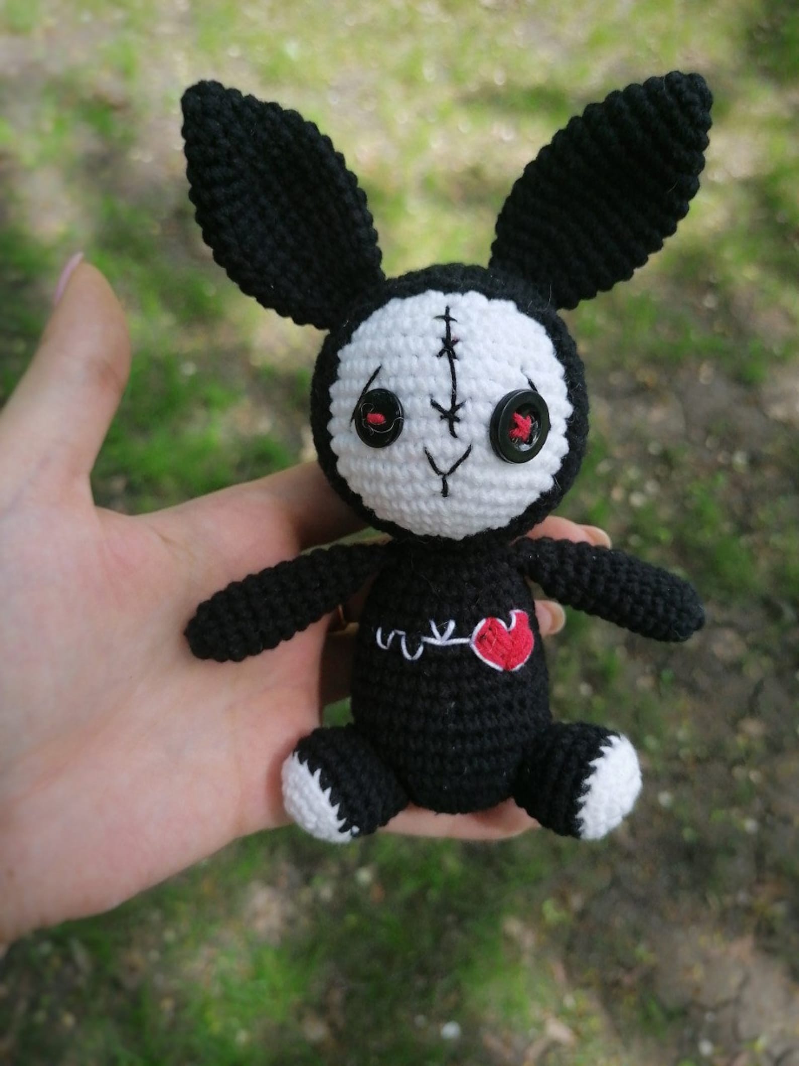 PDF Crochet Small Voodoo Bunny Amigurumi Pattern Button Eyes, Crochet ...