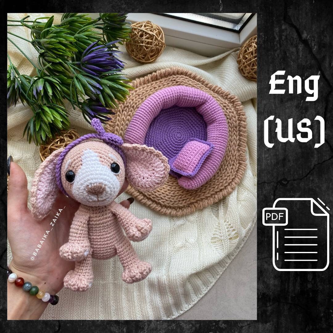 PDF Crochet Pattern Spaniel Dog in a Dog Bed, Amigurumi Dog, Crochet ...