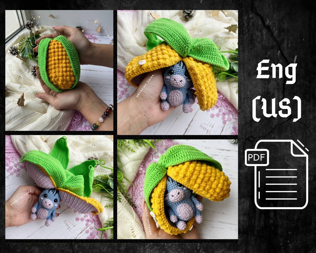 PDF Crochet Corn Donkey Amigurumi Pattern Crochet Fruits - Etsy