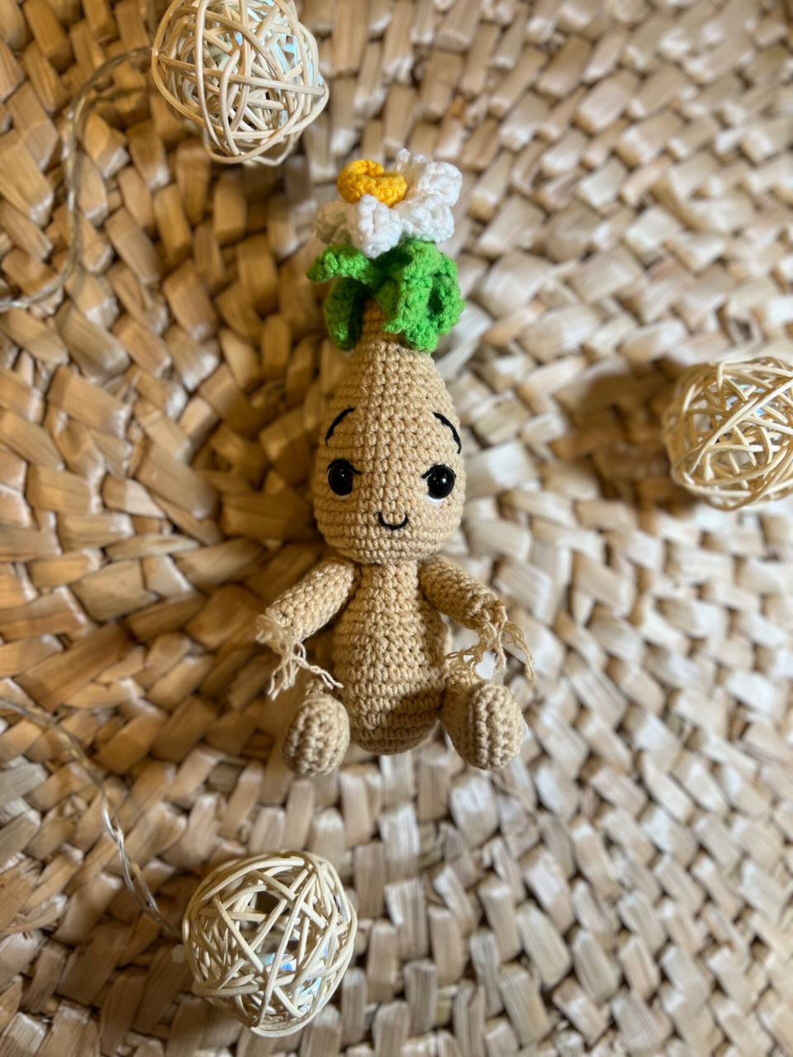 PDF Crochet Narcissus Doll Pattern, Amigurumi Flower, Cute Plant Doll ...