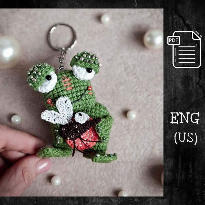 Crochet Frog Keychain - Etsy