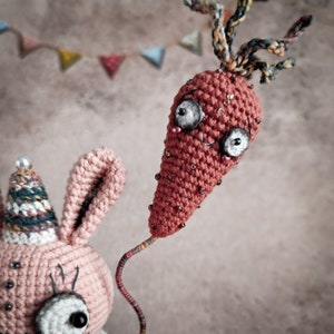 CROCHET PATTERN Creepy Bunny / Amigurumi Cute Rabbit/ Crochet Carrot ...