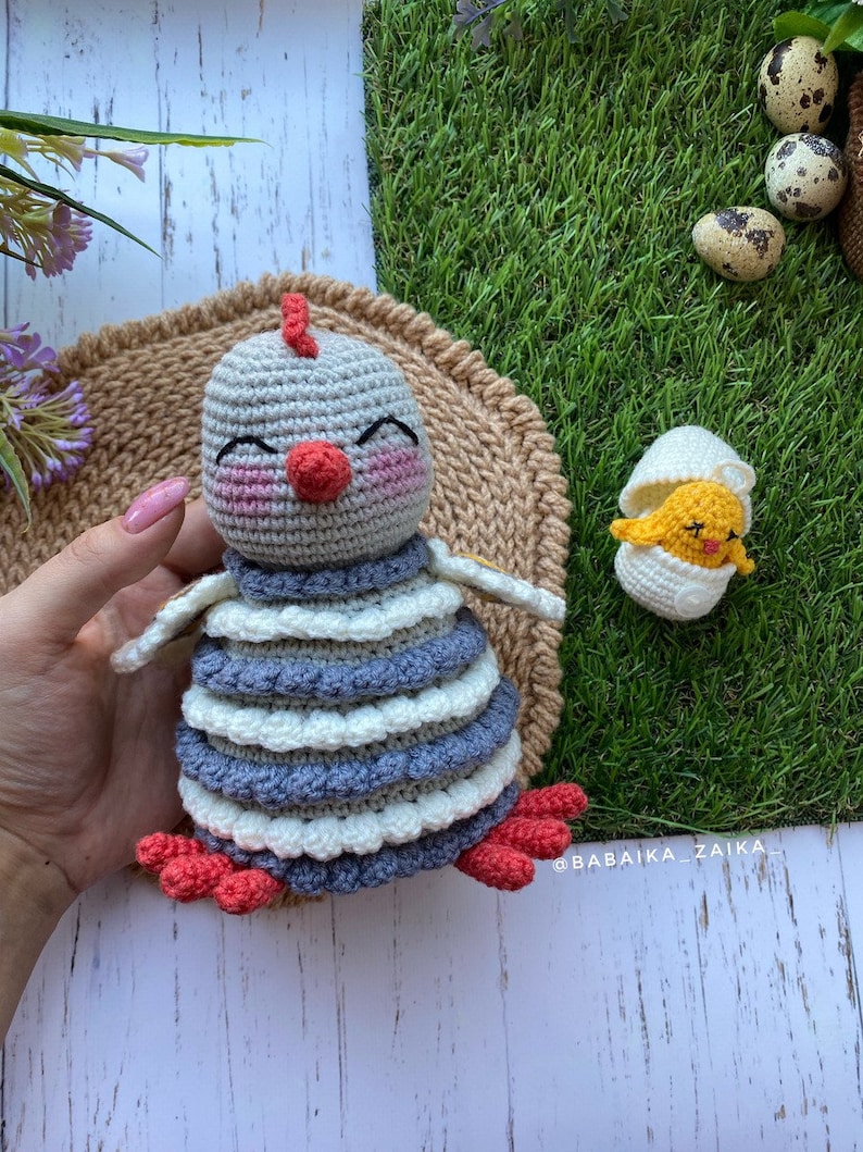 PDF Crochet Easter Chicken in the Basket Pattern, Amigurumi Chick in ...
