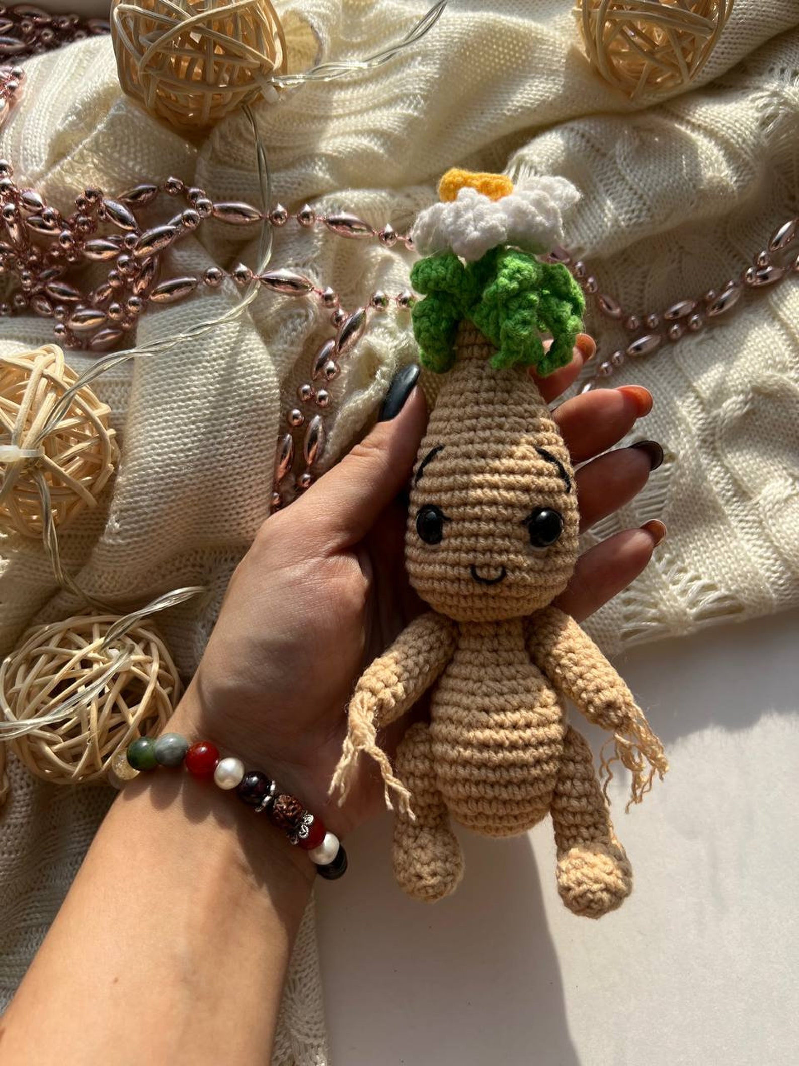 PDF Crochet Narcissus Doll Pattern, Amigurumi Flower, Cute Plant Doll ...