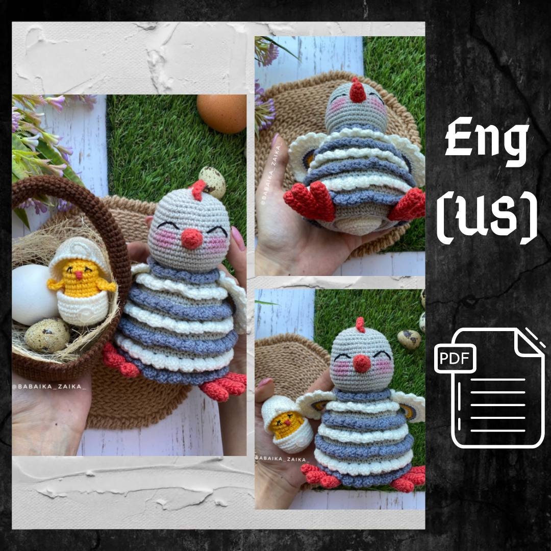 PDF Crochet Easter Chicken in the Basket Pattern, Amigurumi Chick in ...