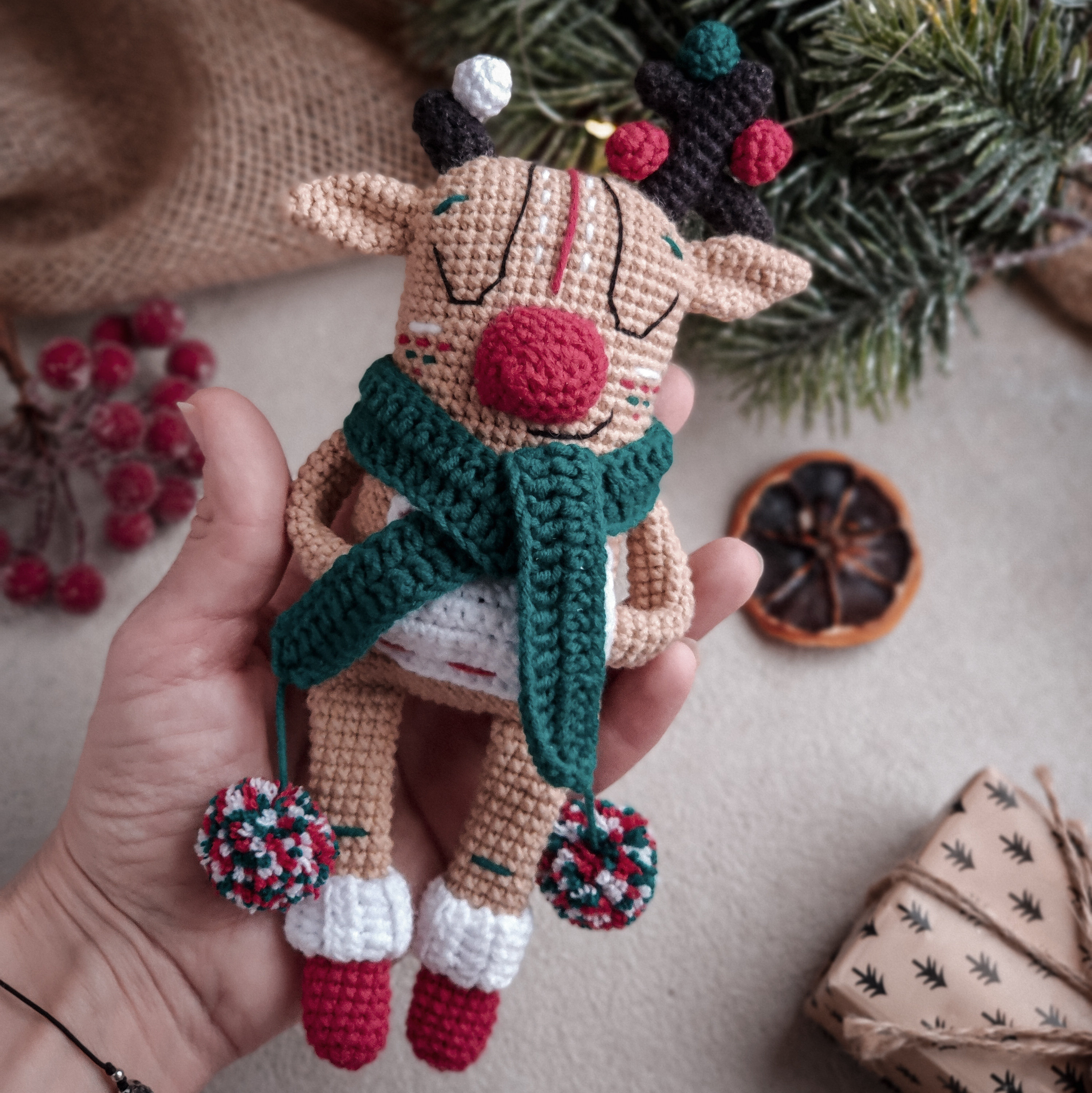CROCHET PATTERN Christmas Deer / Amigurumi Deer / Crochet Reindeer Toy ...