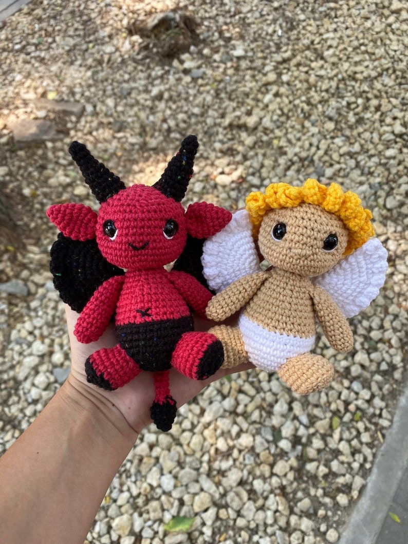 Angel and Devil Crochet PDF Pattern Set, Amigurumi Doll Bundle, Red ...