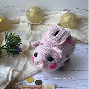 PDF Crochet Piggy Bank Pattern, Amigurumi Pig Pattern, Crochet Pig ...