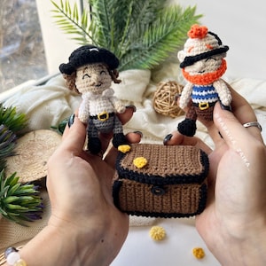 PDF Set 3 in 1 Funny Pirates and Treasure Chest, Crochet Pattern ...