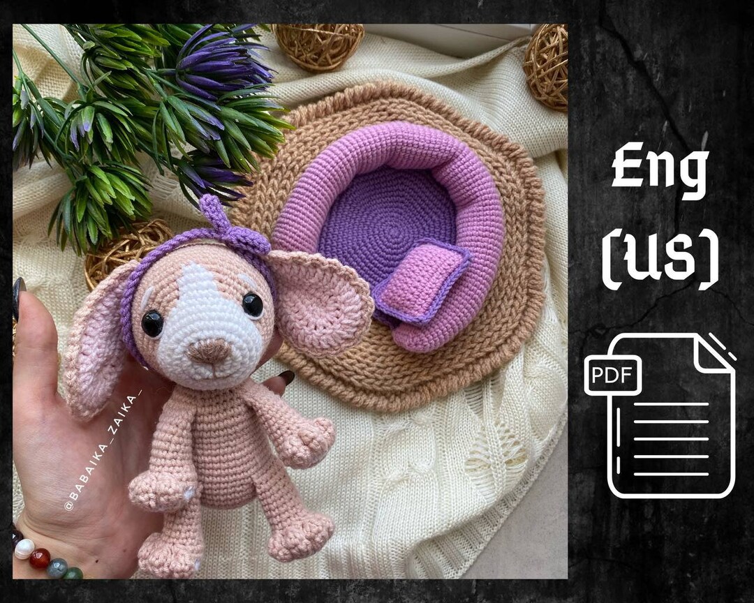 PDF Crochet Pattern Spaniel Dog in a Dog Bed Amigurumi Dog - Etsy