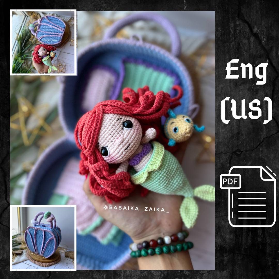 PDF Crochet Pattern Mermaid's Doll House, Amigurmi Mermaid, Amigurumi ...