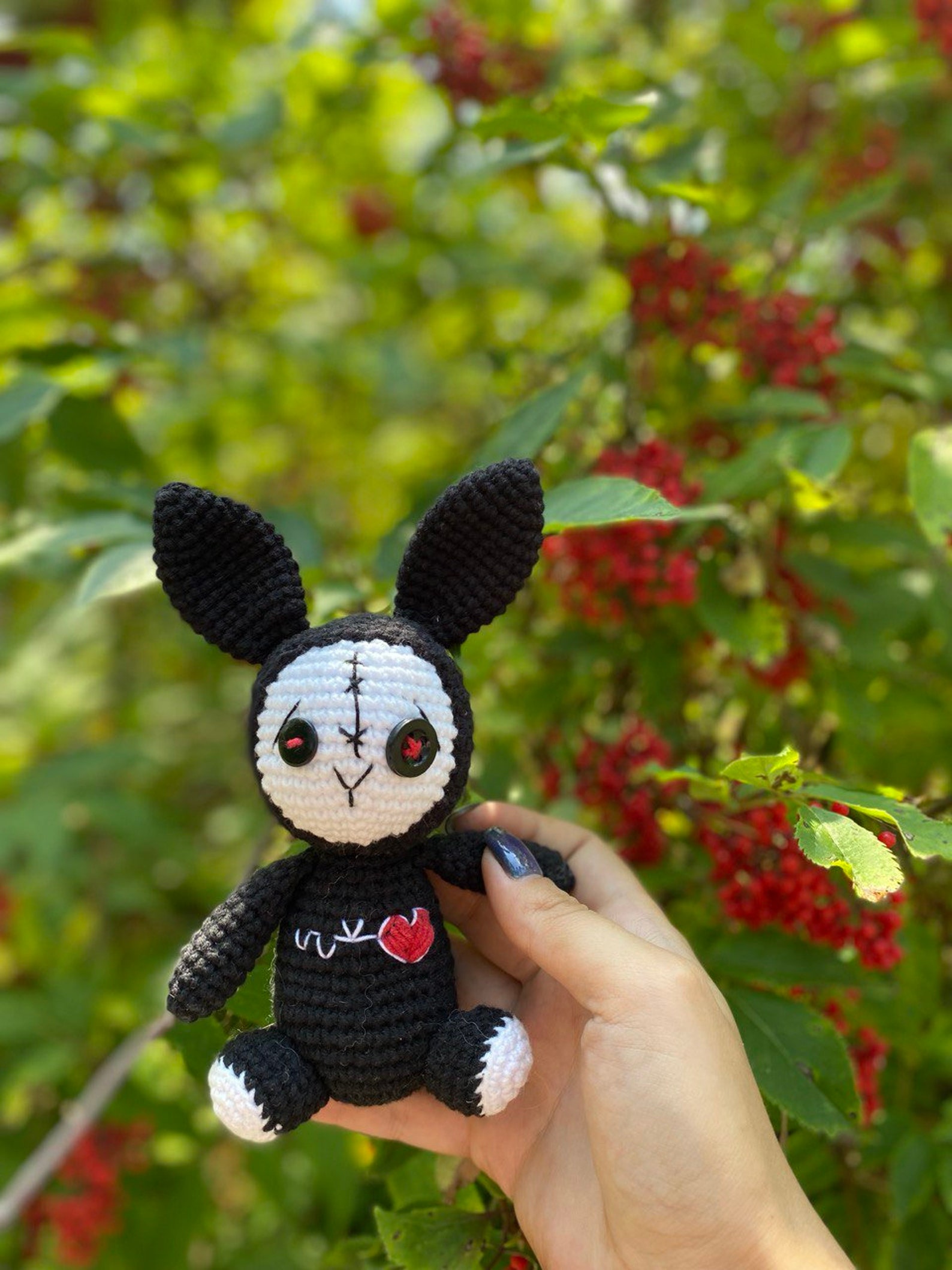 PDF Crochet Small Voodoo Bunny Amigurumi Pattern Button Eyes, Crochet ...