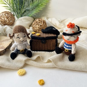 PDF Set 3 in 1 Funny Pirates and Treasure Chest, Crochet Pattern ...