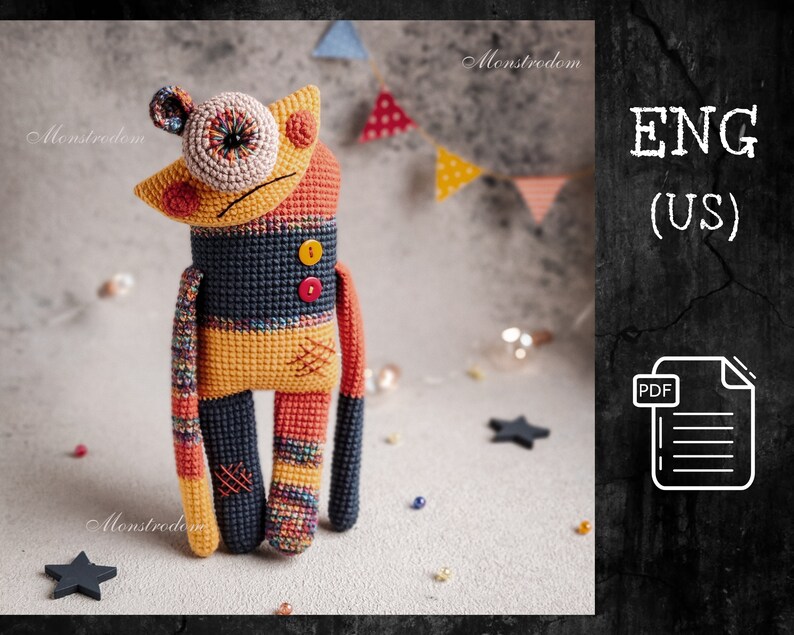 Crochet Pattern Monster Mr. Lu-lu / Amigurumi Sad Monster / - Etsy
