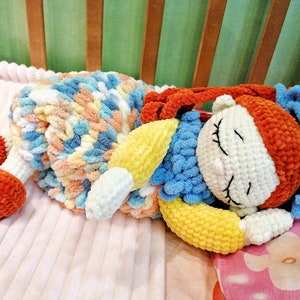 PDF Crochet Doll Pattern, Pajamas Holder, Plush Doll, Big Plush Toy ...