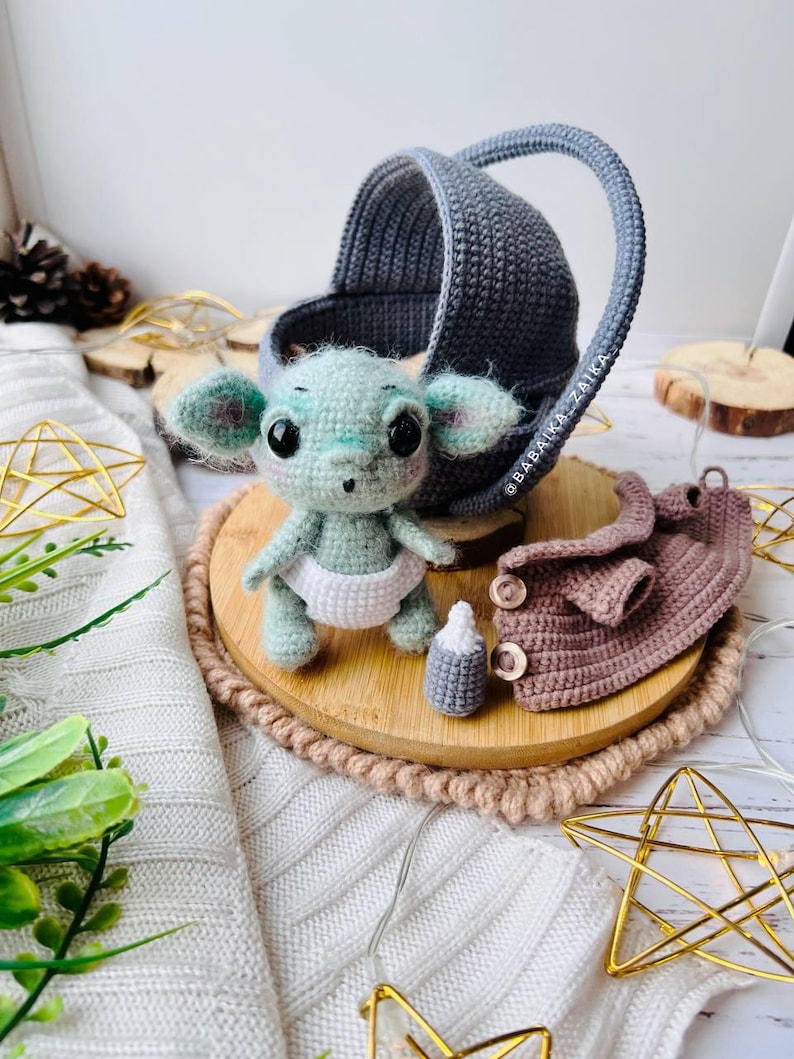 PDF Crochet Pattern Baby Yoda, Amigurumi Fantastic Animal, Alien ...