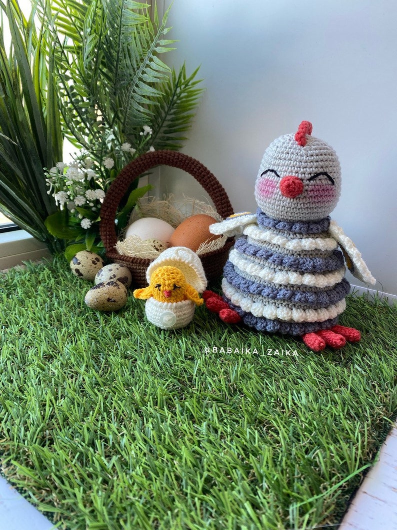 PDF Crochet Easter Chicken in the Basket Pattern, Amigurumi Chick in ...