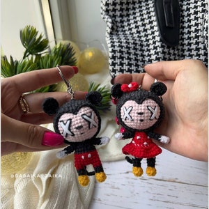 PDF Crochet SET Goth Mickey Mouse & Minnie Mouse Pattern Amigurumi ...