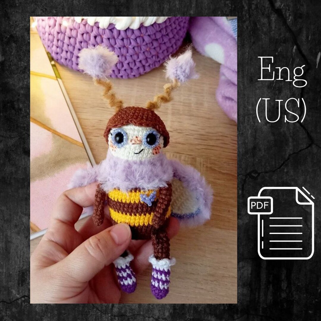 PDF Crochet Bumblebee Pattern, Amigurumi Bee Toy, Handmade Bee Plush ...