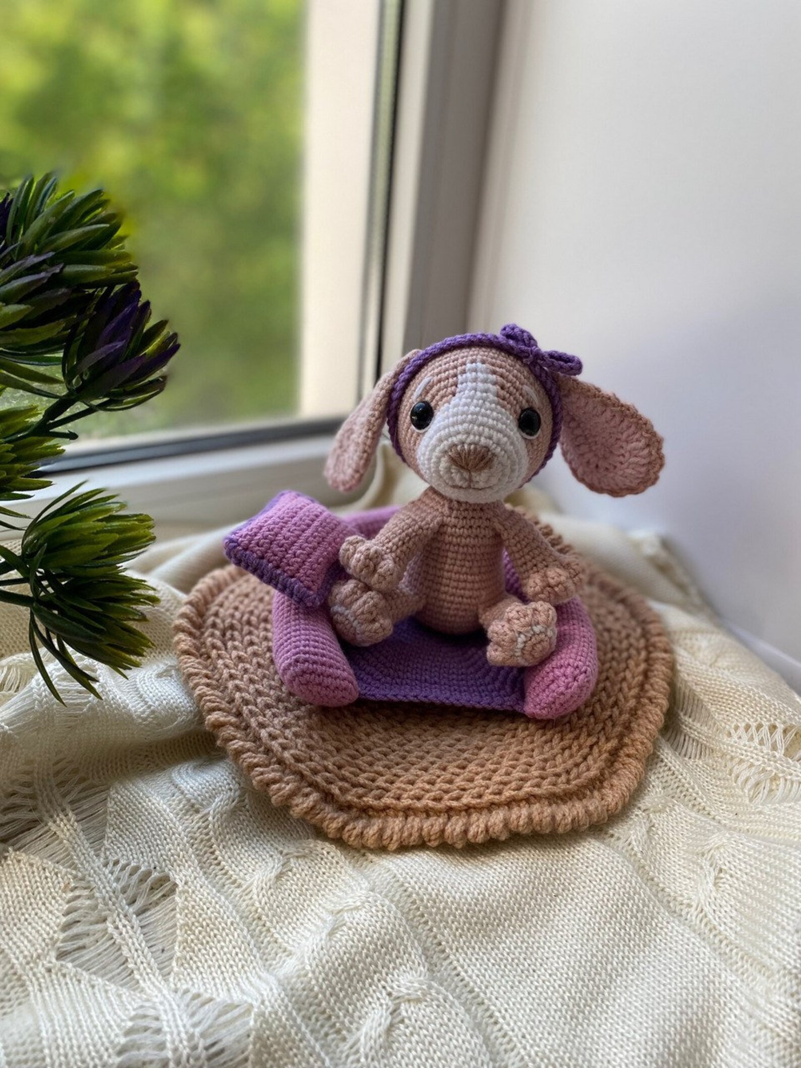 PDF Crochet Pattern Spaniel Dog in a Dog Bed, Amigurumi Dog, Crochet ...