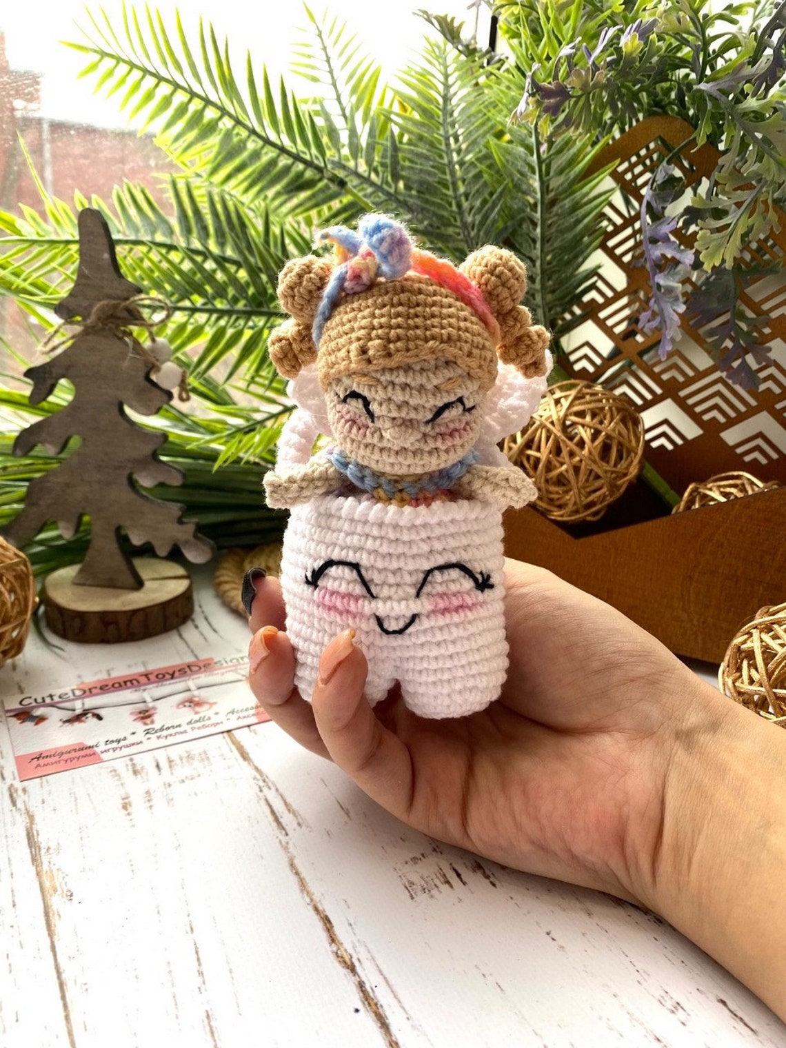 PDF Tooth Fairy Crochet Pattern, Crochet Amigurumi Doll Pattern, PDF ...