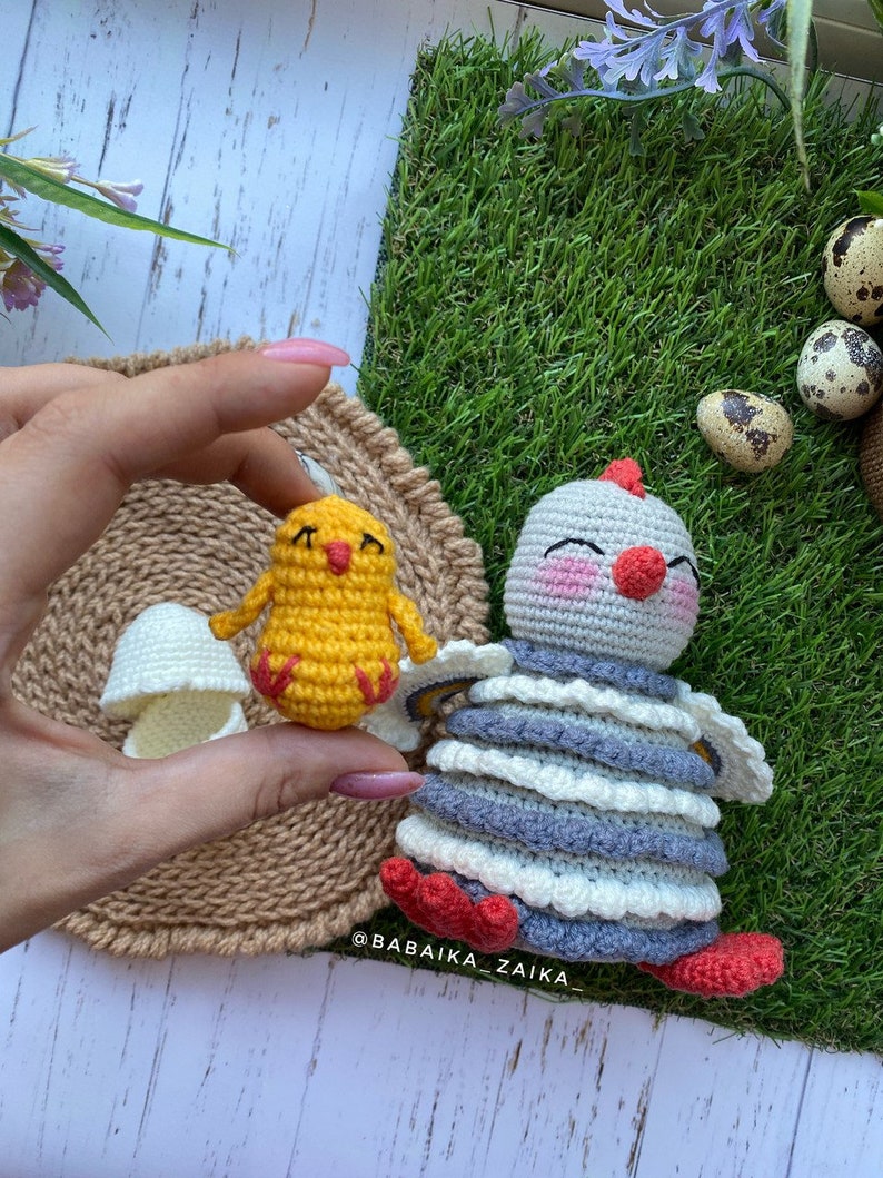PDF Crochet Easter Chicken in the Basket Pattern, Amigurumi Chick in ...