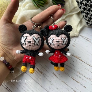 PDF Crochet SET Goth Mickey Mouse & Minnie Mouse Pattern Amigurumi ...