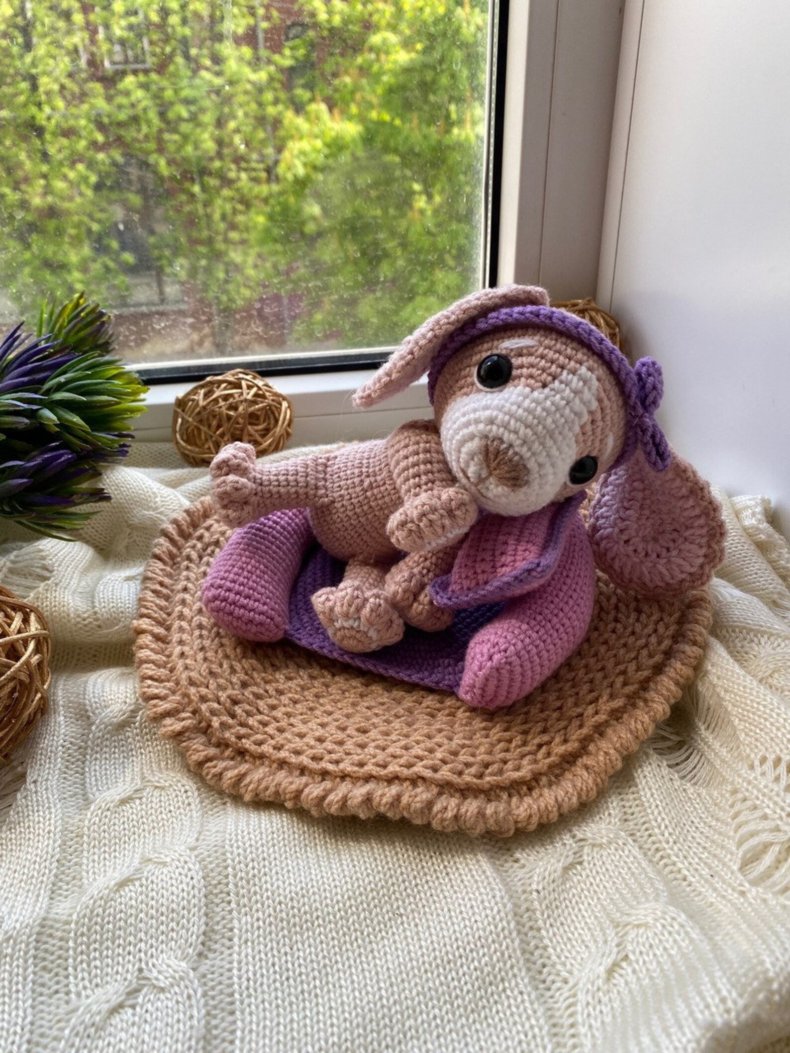 PDF Crochet Pattern Spaniel Dog in a Dog Bed, Amigurumi Dog, Crochet ...