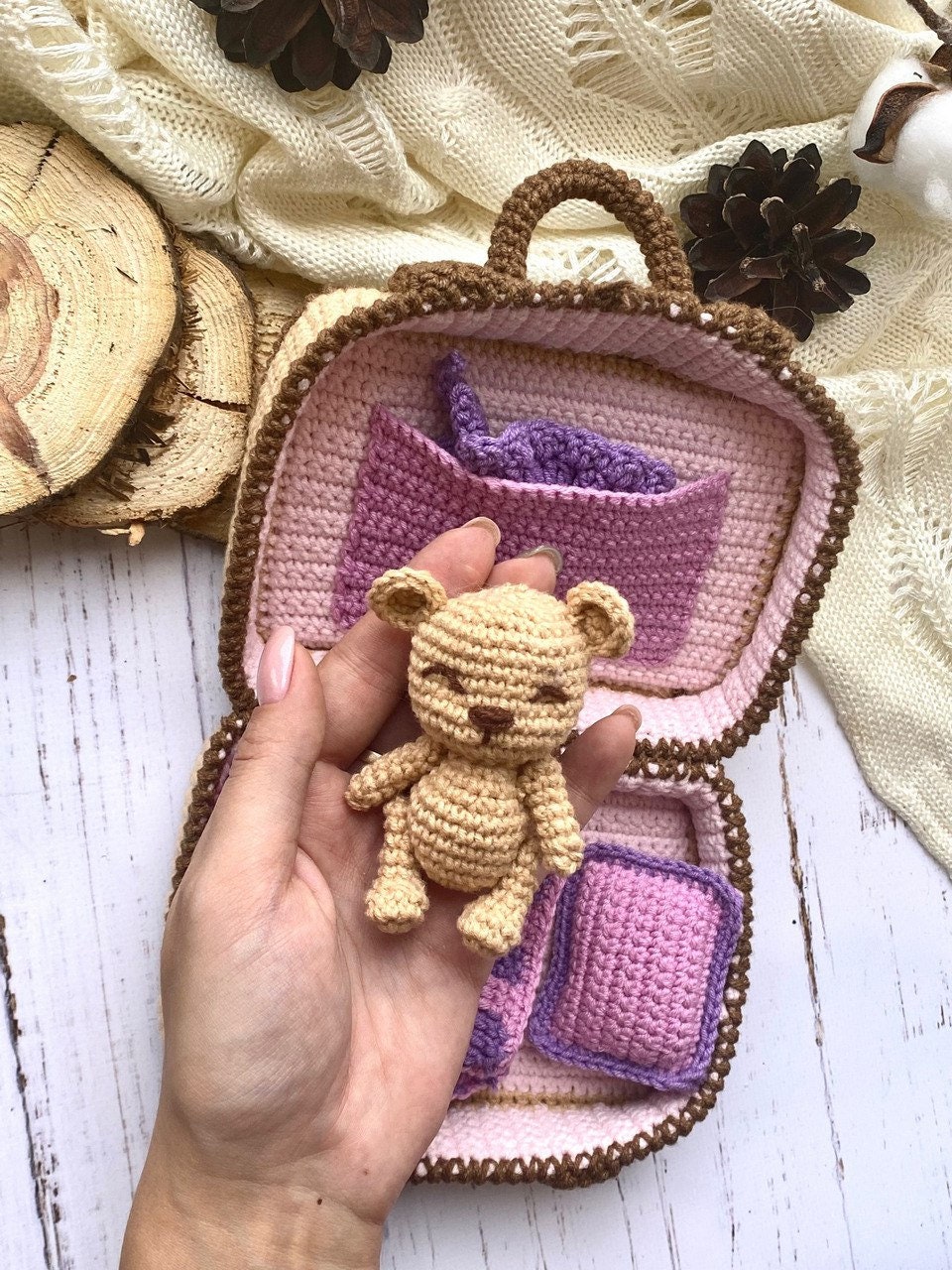 PDF Crochet Pattern Teddy Bear in Suitcase Small Toy Pattern - Etsy Canada